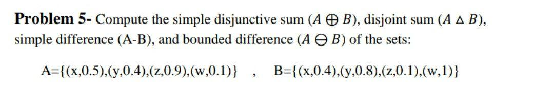 Solved Problem 5- Compute the simple disjunctive sum ( AB), | Chegg.com