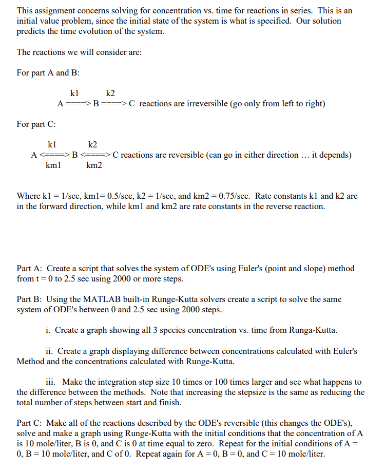This assignment concerns solving for concentration | Chegg.com