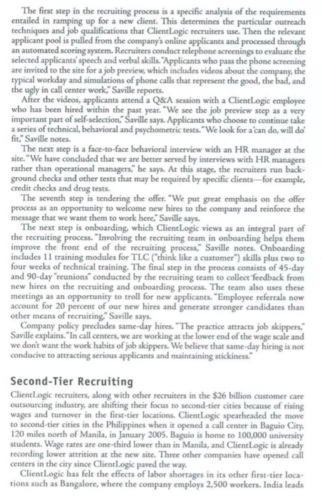 Solved Running the Global Recruiting Machine: ClientLogic To | Chegg.com