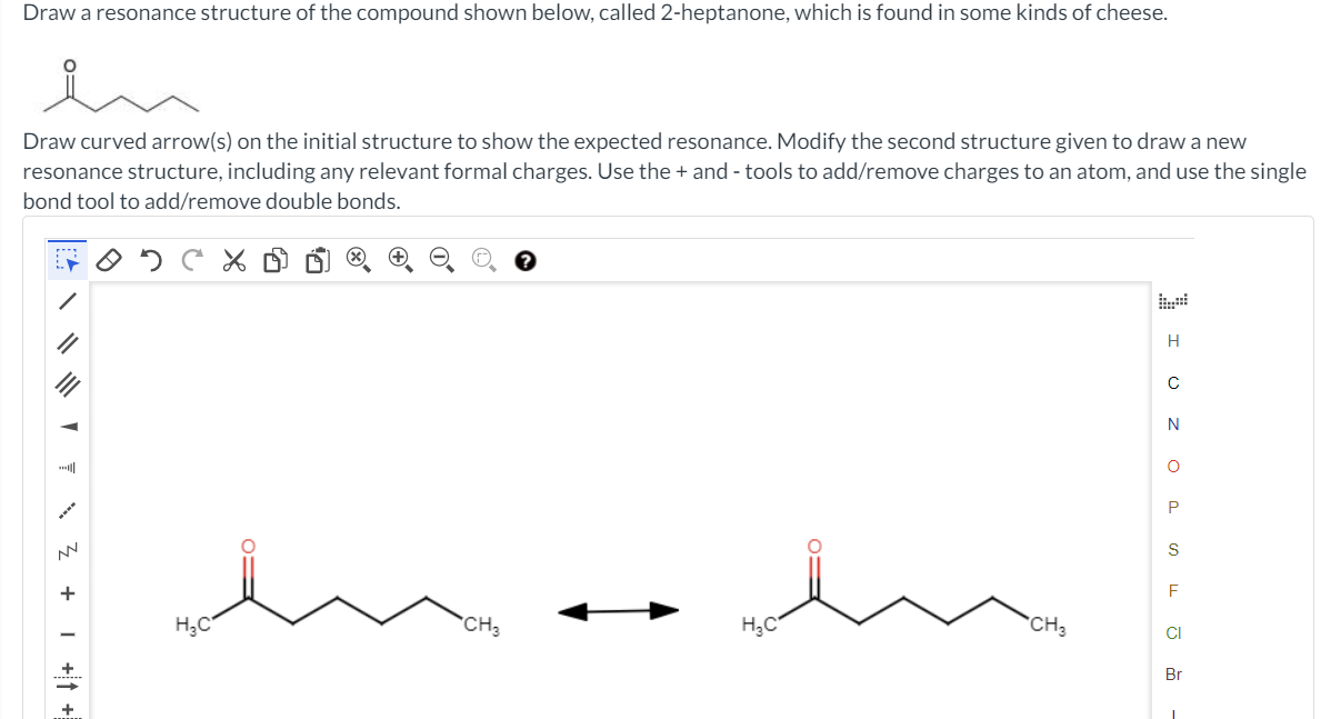 Solved Draw a resonance structure of the compound shown | Chegg.com
