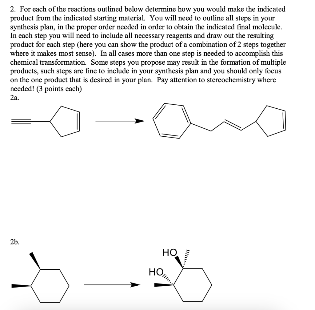 Solved 2. For each of the reactions outlined below determine | Chegg.com
