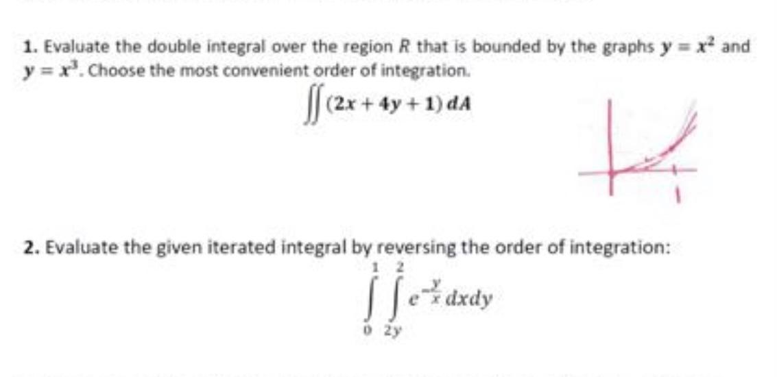 Solved 1. Evaluate the double integral over the region R | Chegg.com