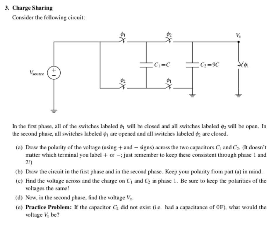 Solved 3. Charge Sharing Consider the following circuit: =C | Chegg.com