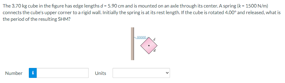 Solved The 3.70 kg cube in the figure has edge lengths | Chegg.com