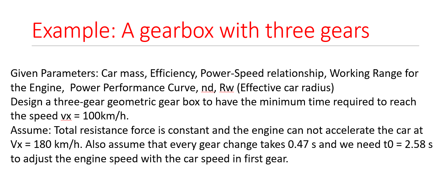 Solved Example: A gearbox with three gears Given Parameters: | Chegg.com