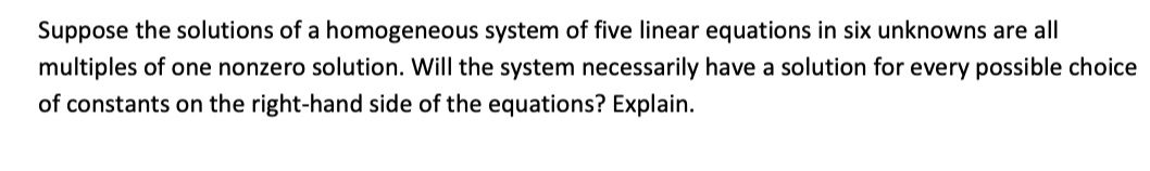 Solved Suppose the solutions of a homogeneous system of five | Chegg.com