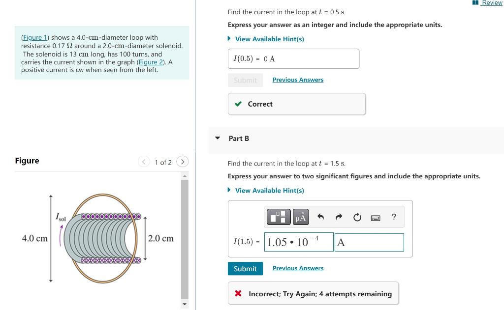 Solved (Figure 1) shows a 4.0-cm-diameter loop with | Chegg.com