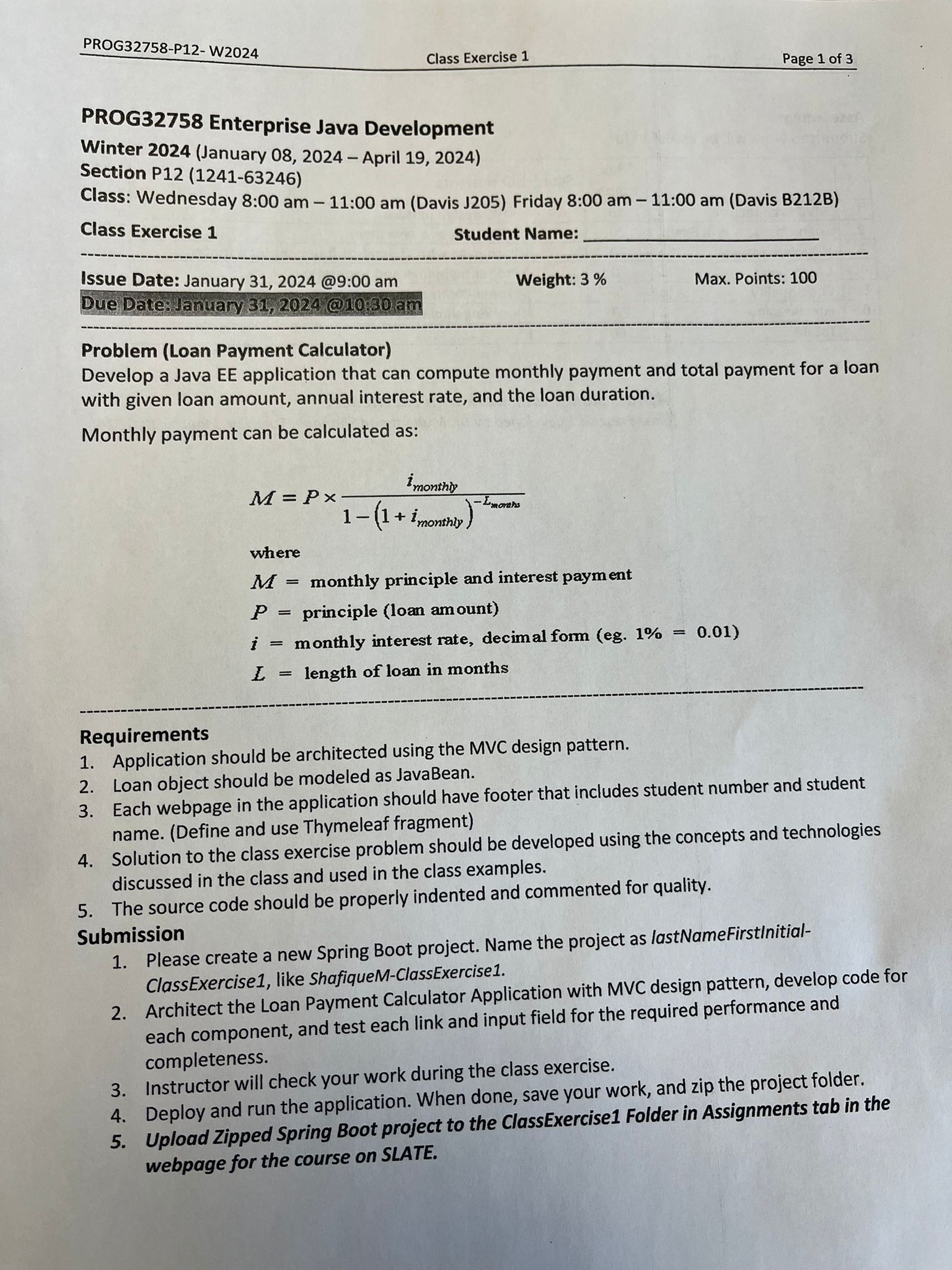 Solved PROG32758 ﻿Enterprise Java DevelopmentWinter | Chegg.com