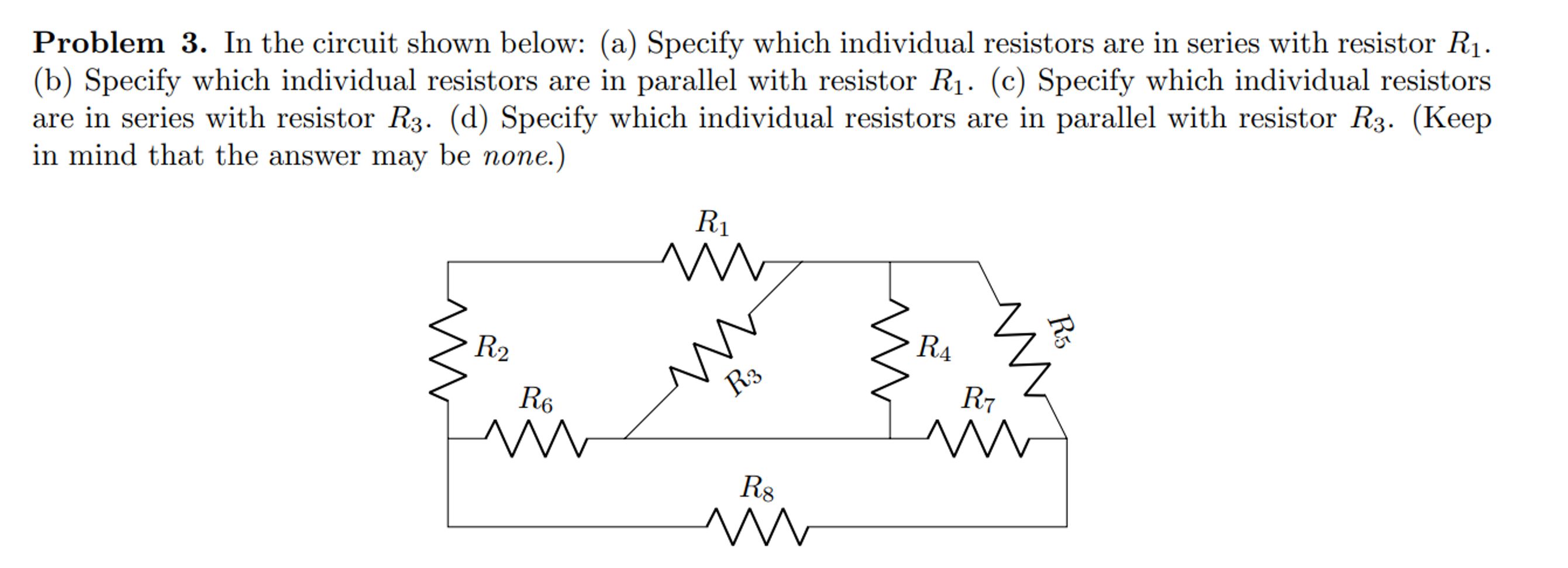 Solved Problem 3. ﻿In the circuit shown below: (a) ﻿Specify | Chegg.com