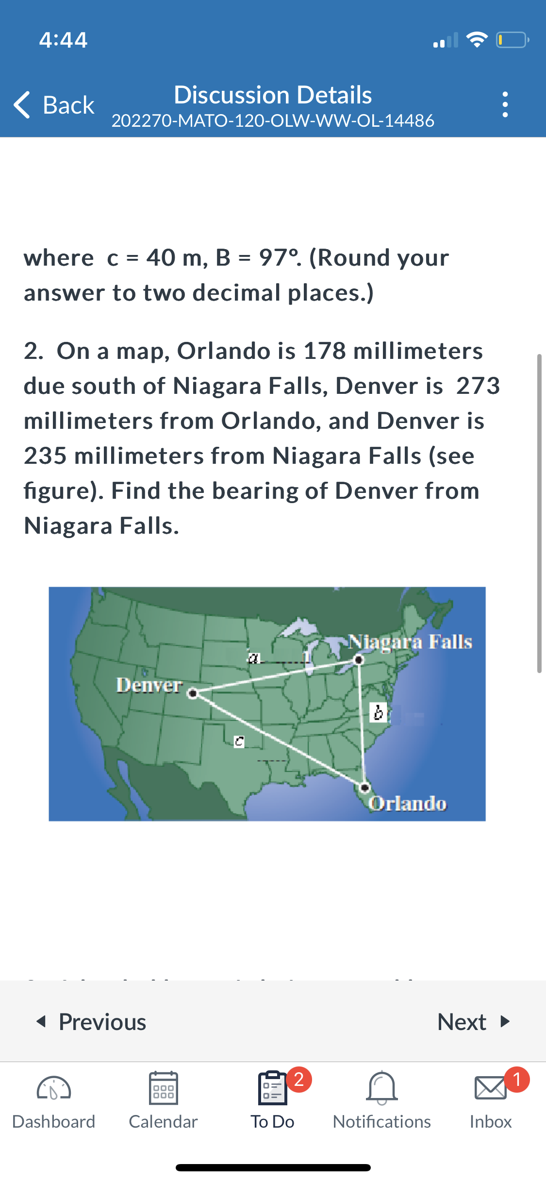 Solved where c=40 m,B=97∘. (Round your answer to two decimal | Chegg.com
