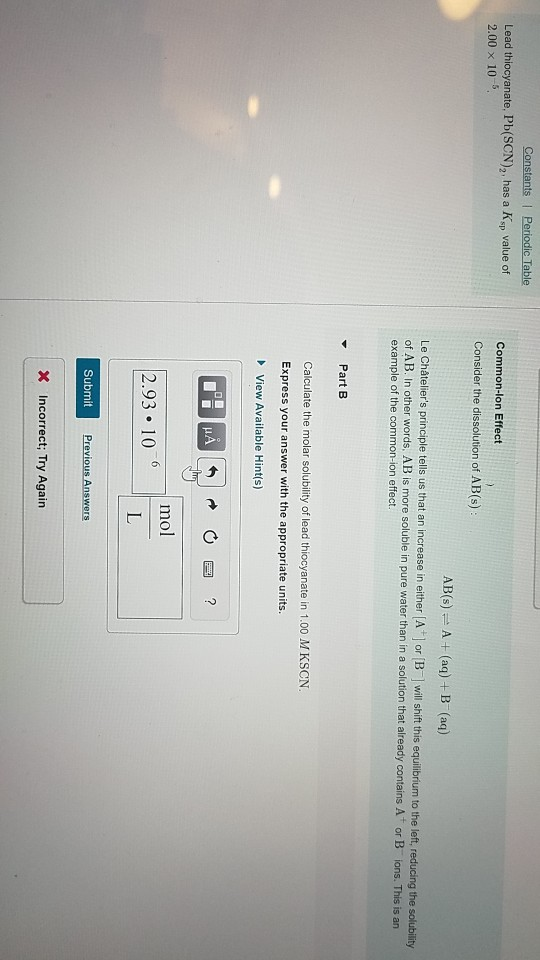 Solved Constants | Periodic Table Part A Salts have varying | Chegg.com