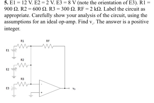 Solved E1 = 12 V. E2 = 2 V. E3 = 8 V (note the orientation | Chegg.com