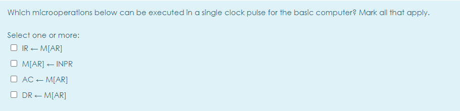 Solved Which microoperations below can be executed in a | Chegg.com