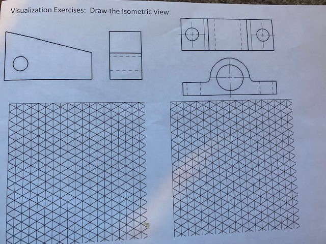 Solved Visualization Exercises: Draw the Isometric View 5 | Chegg.com