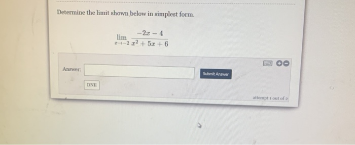Solved Determine the limit shown below in simplest form. | Chegg.com