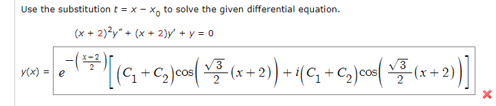 Solved Use the substitution t=x-x0 ﻿to solve the given | Chegg.com
