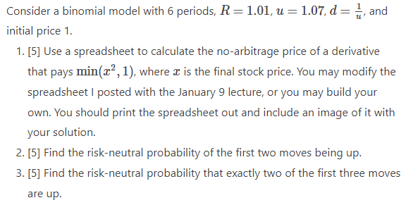Solved Consider a binomial model with 6 periods, | Chegg.com