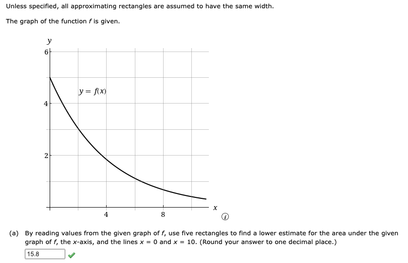 Unless specified, all approximating rectangles are | Chegg.com