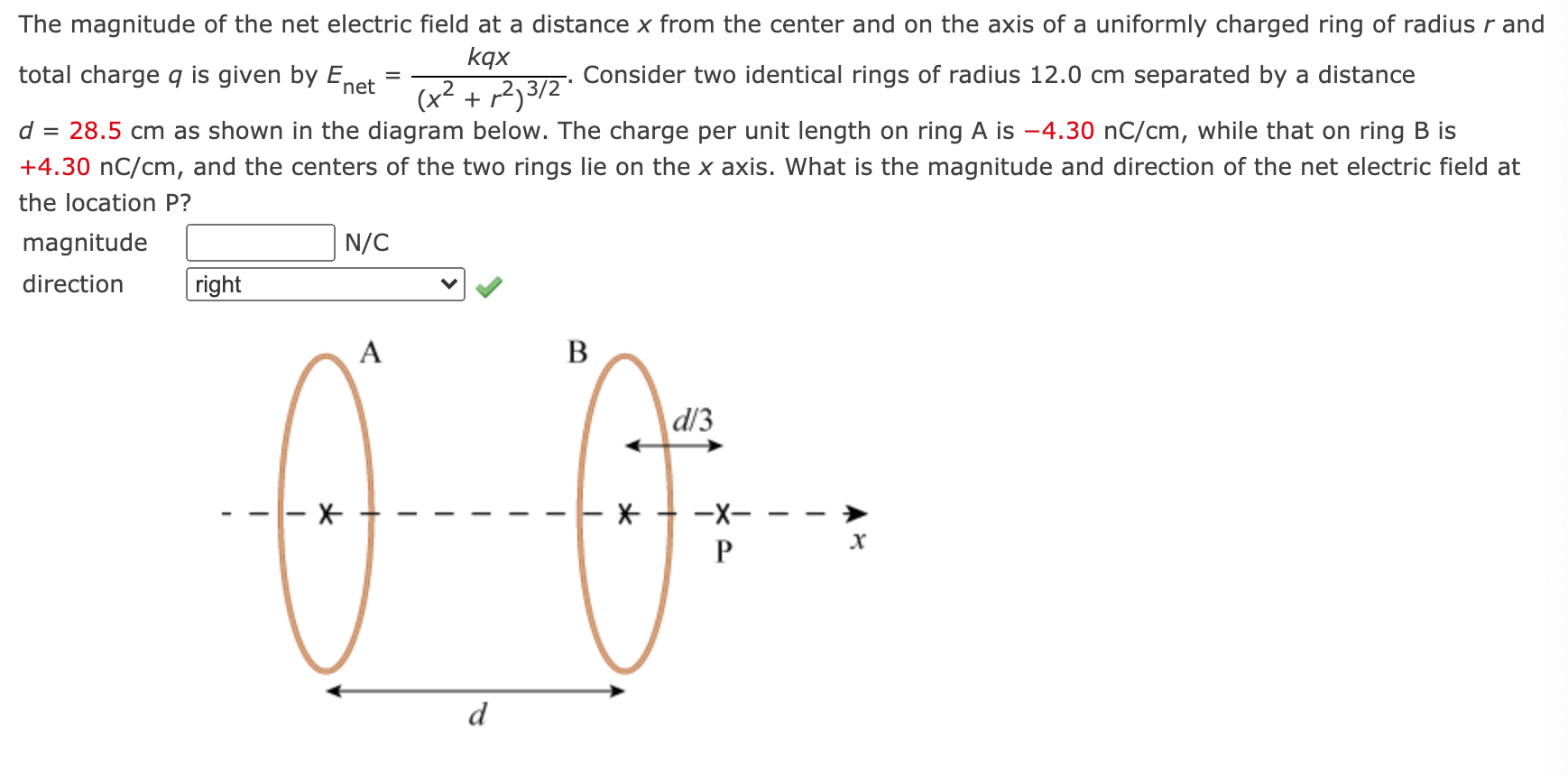Solved The magnitude of the net electric field at a distance | Chegg.com