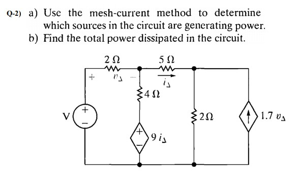 Solved Q-2) a) Use the mesh-current method to determine | Chegg.com