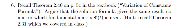 Solved 6. Recall Theorem 2.40 on p. 51 in the textbook | Chegg.com