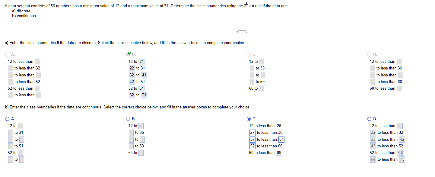 Solved A data set that consists of 56 numbers has a minimum | Chegg.com