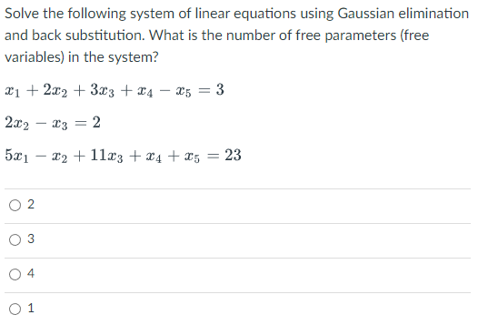Solved Solve the following system of linear equations using | Chegg.com
