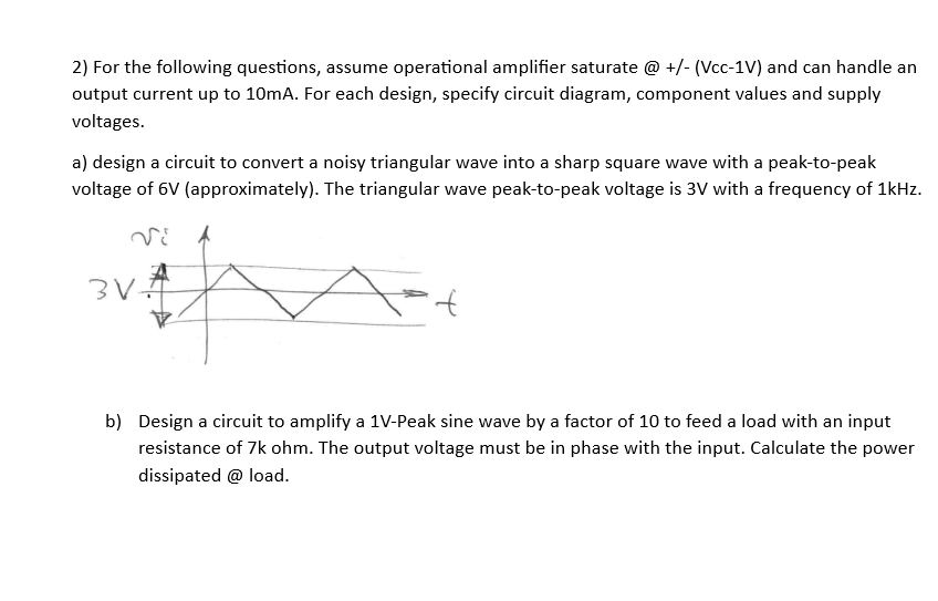 Solved 2) For the following questions, assume operational | Chegg.com