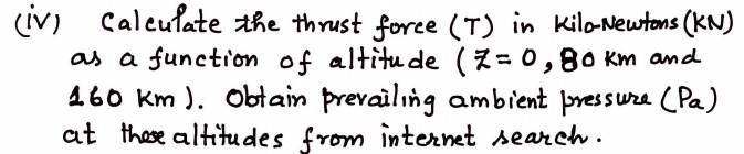 Solved (iv) Calculate the thrust force (T) in Kilo-Newtons | Chegg.com