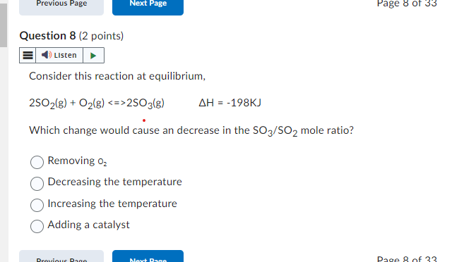Solved Consider this reaction at equilibrium, 2SO2( g)+O2( | Chegg.com