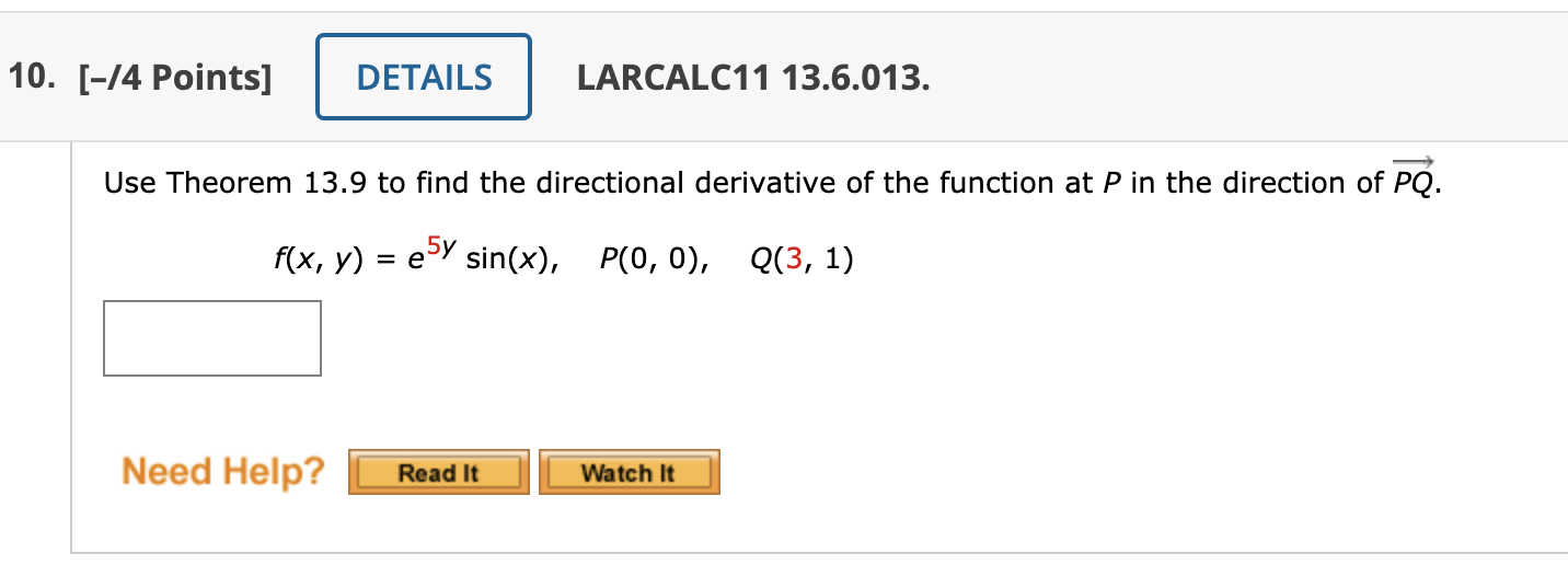 Solved 10. [-74 Points] DETAILS LARCALC11 13.6.013. Use | Chegg.com