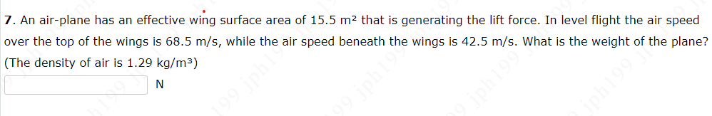 Solved An air-plane has an effective wing surface area of | Chegg.com