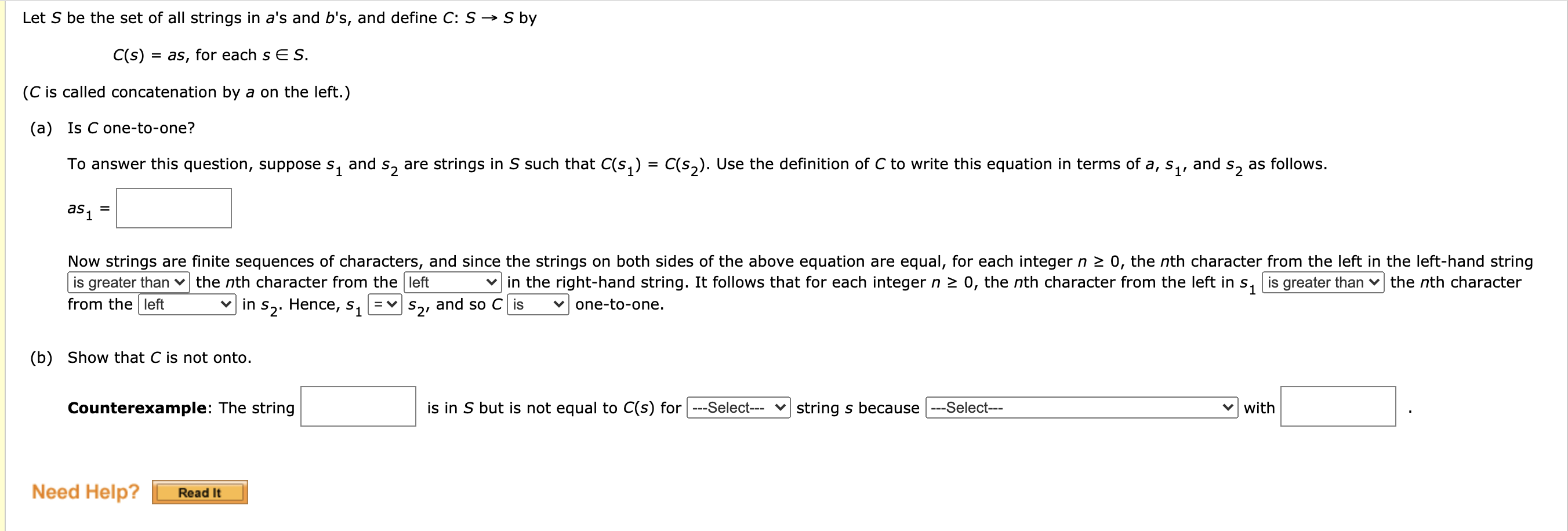 Let S be the set of all strings in a's and b's, and | Chegg.com