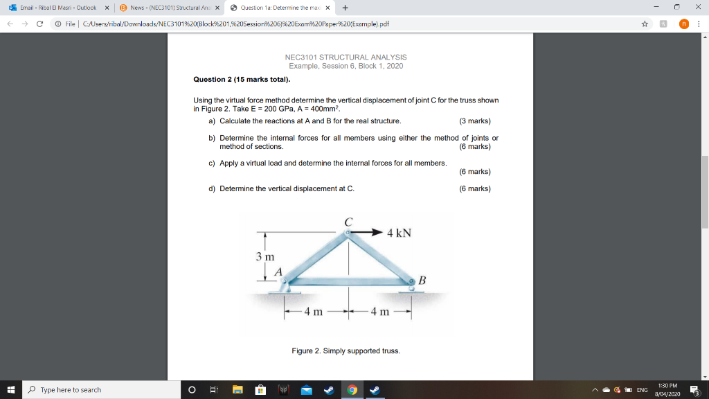 Solved Email - Ribal El Masri - Outlook X ® News - (NEC3101) | Chegg.com