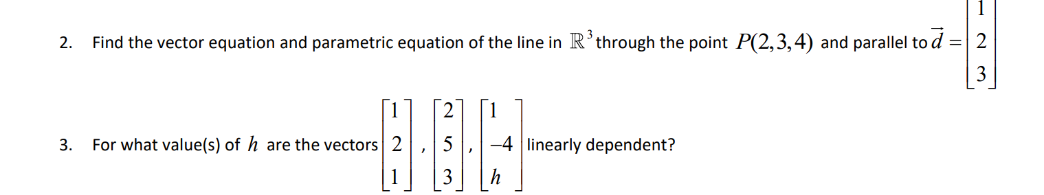 Solved 2. Find the vector equation and parametric equation | Chegg.com