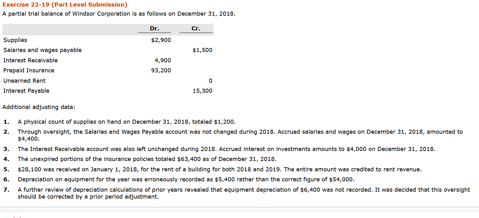 Solved Exercise 22-19 (Part Level Submission) A partial | Chegg.com