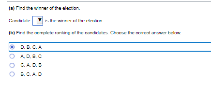 Solved The given table shows the preference schedule for an | Chegg.com