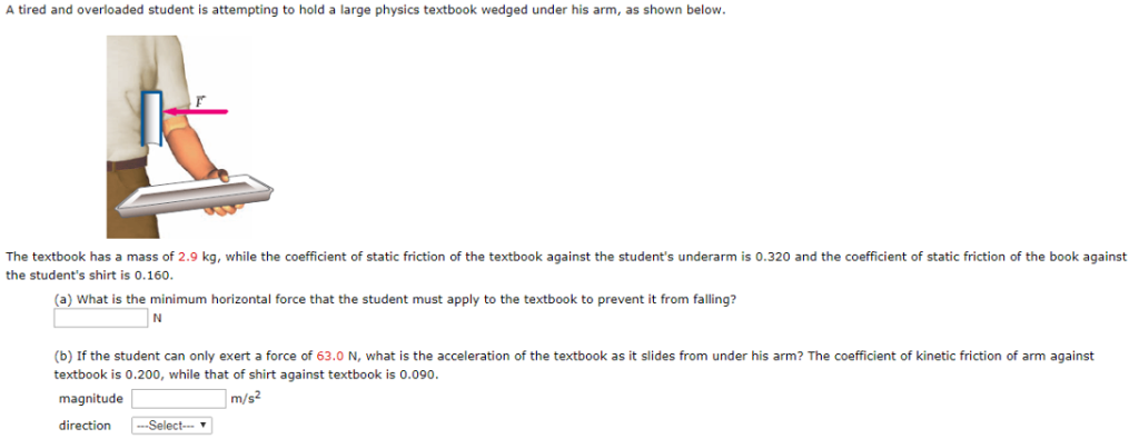 Solved A tired and overloaded student is attempting to hold | Chegg.com