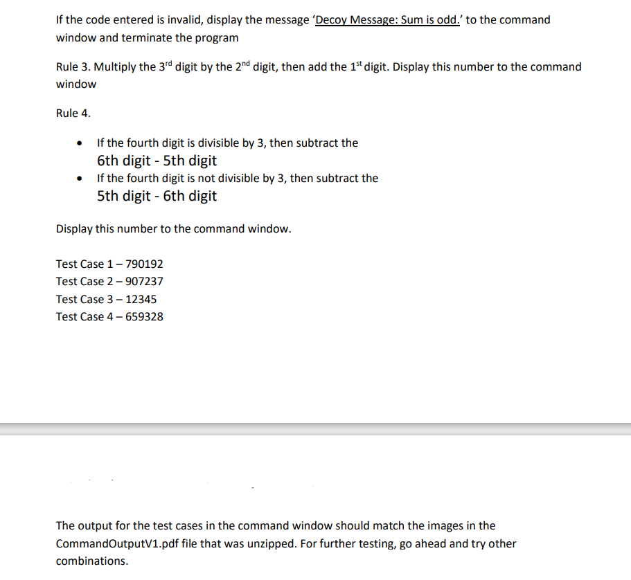 Solved Version 1: Partial Decoder Download and unzip the | Chegg.com