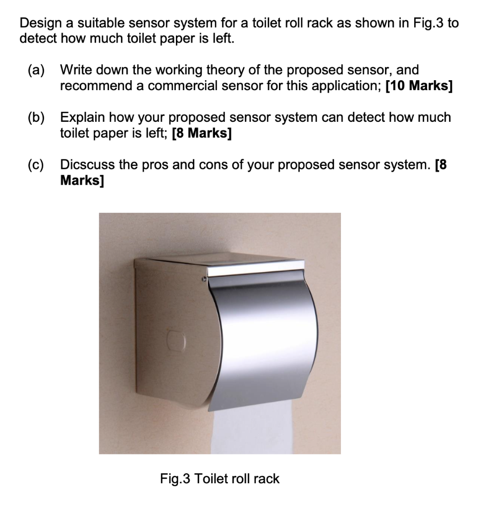 Solved Design a suitable sensor system for a toilet roll | Chegg.com