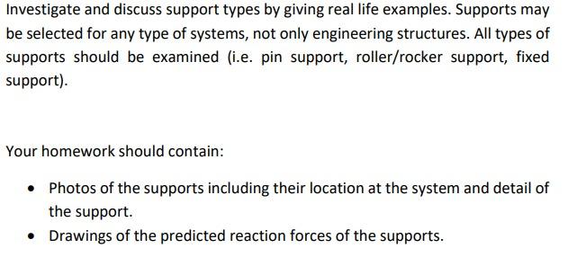 Solved Investigate and discuss support types by giving real | Chegg.com