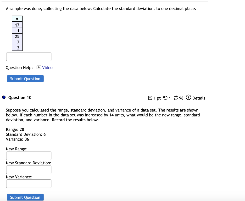 Solved A sample was done, collecting the data below. | Chegg.com