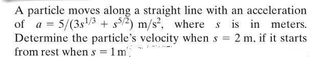 Solved A particle moves along a straight line with an | Chegg.com