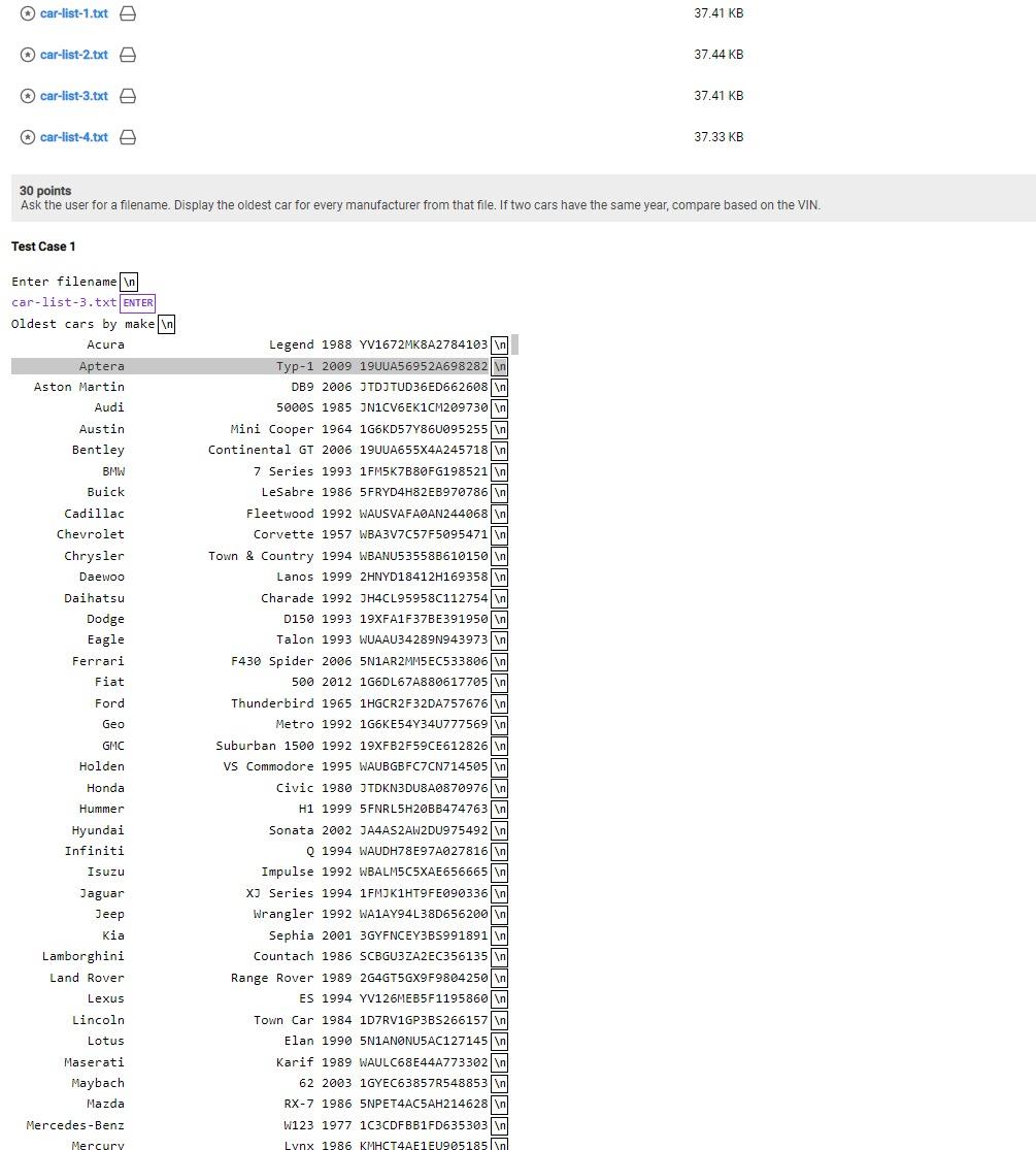 Solved 30 points Ask the user for a filename. Display the | Chegg.com