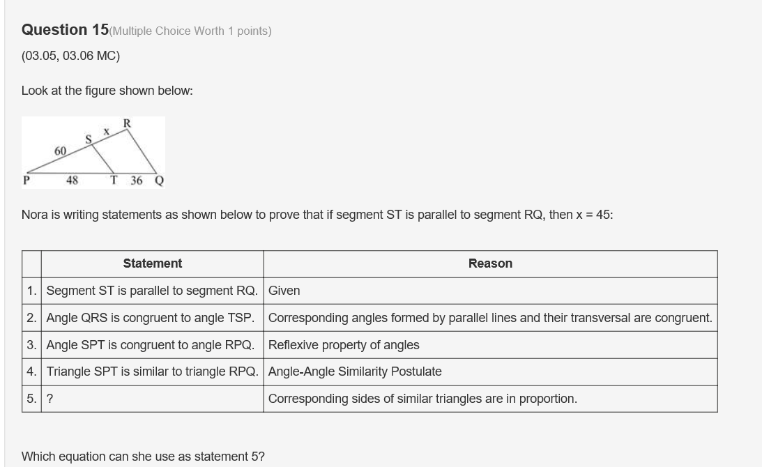 Solved Question 15(Multiple Choice Worth 1 points) (03.05, | Chegg.com