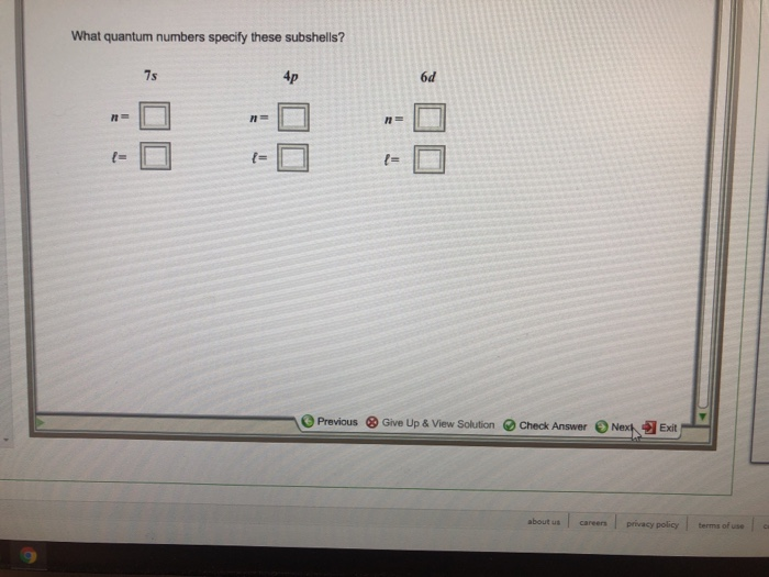 Solved What quantum numbers specify these subshells? 7s 4p | Chegg.com