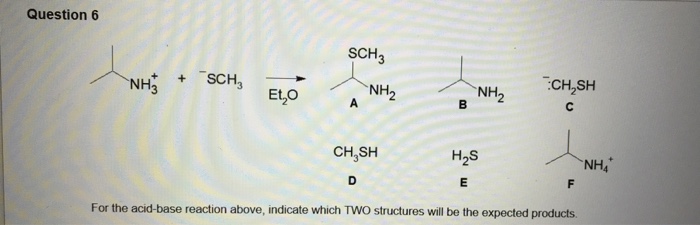 Solved Question 6 SCH NH3 SCH, NH CH2SH NH 2 CH SH Has NH4 | Chegg.com