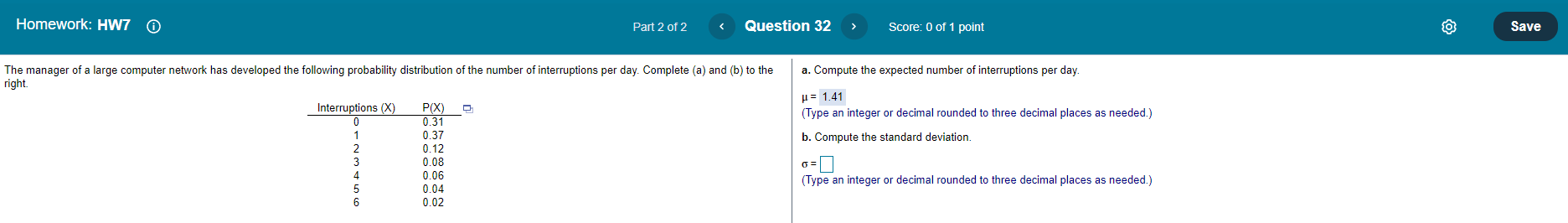 Solved Homework: HW7 O Part 2 of 2 Question 32 > Score: 0 of | Chegg.com