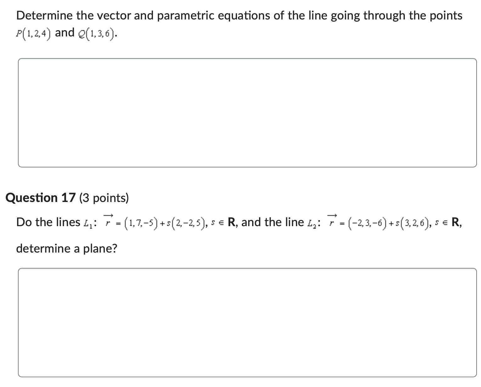 Solved Determine the vector and parametric equations of the | Chegg.com