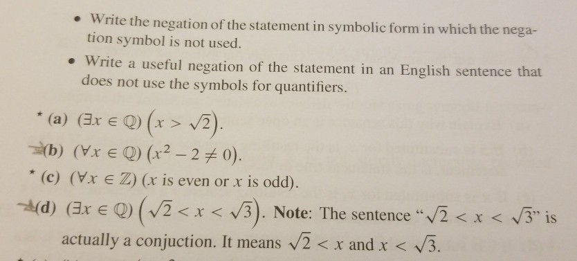 Solved Write the negation of the statement in symbolic form | Chegg.com